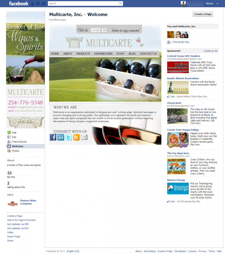 Multicarte Inc. Gets a Facebook Landing Page and a New Website - YellowWebMonkey Web Design