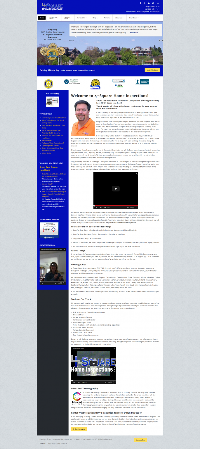 4 Square Inspections - YellowWebMonkey Web Design