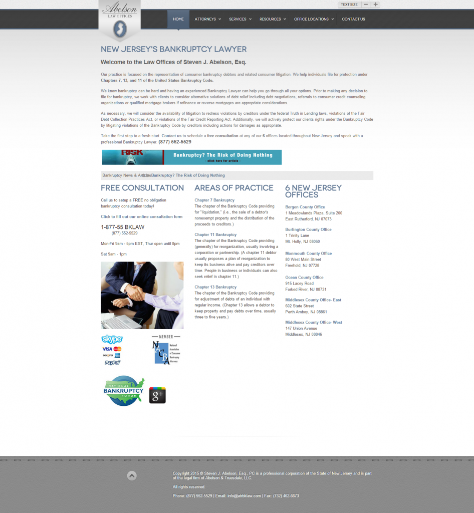 Abelson Law - YellowWebMonkey Web Design